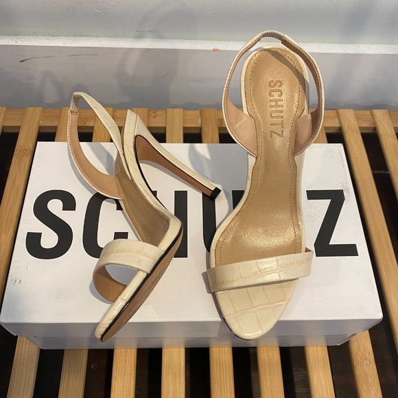 Shutz | Shoes | Schutz Luriane Croc Slingback Heels Nwob | Poshmark